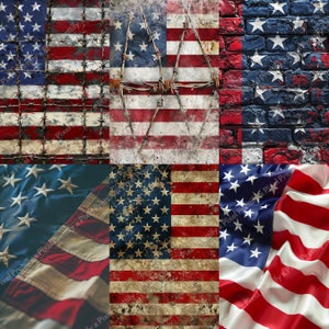 4th of July Digital Backdrops 32 American Flag Backgrounds Independence ...
