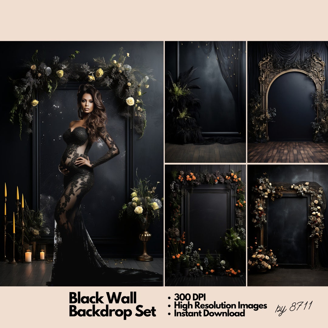 Black Wall Vertical Portrait Background, Portrait Studio Backdrop ...