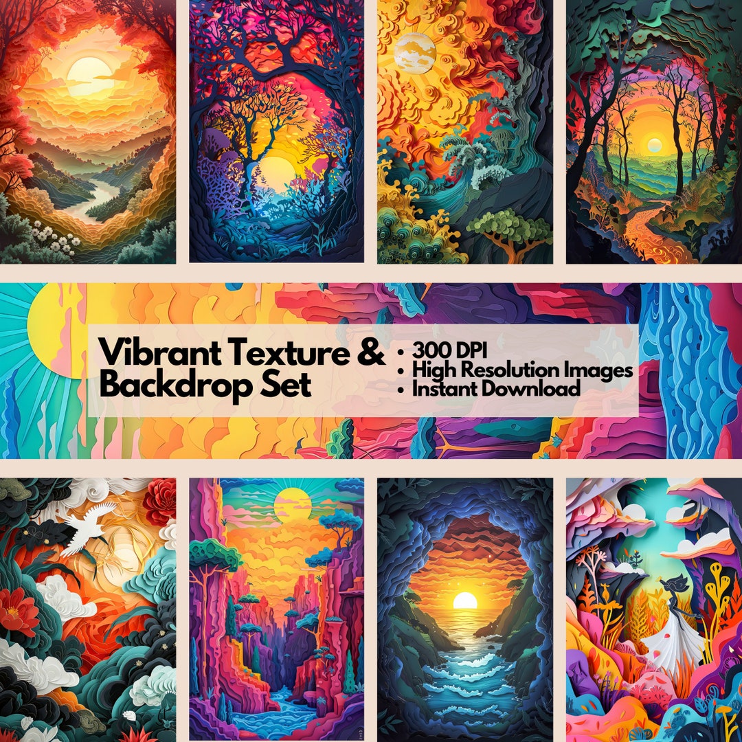Fun and Vibrant Digital Backdrop Texture Overlays, Colorful Texture ...