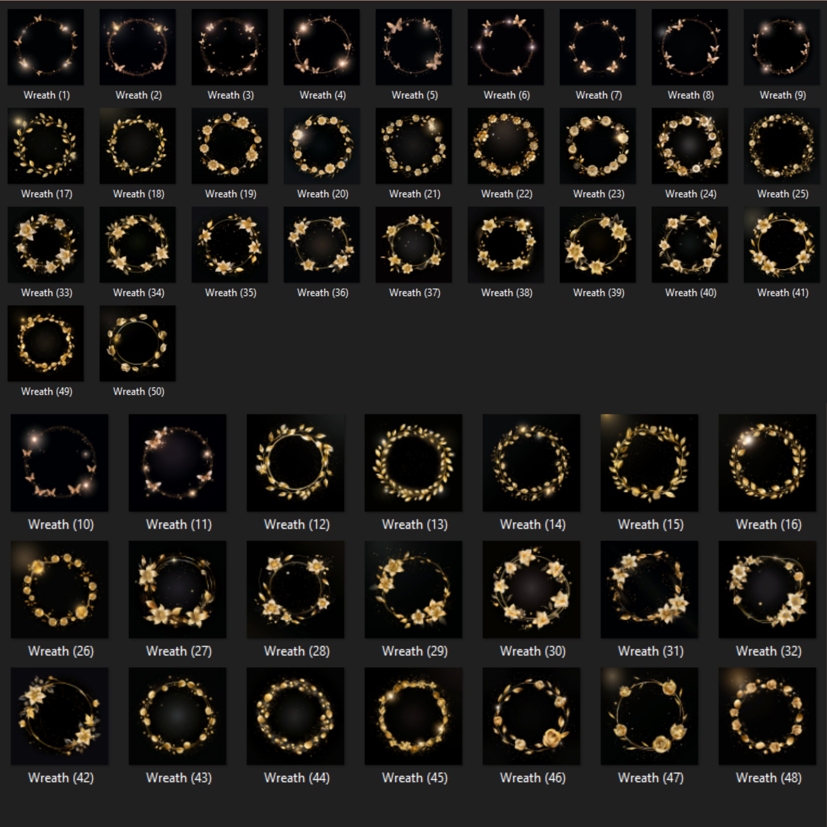 Gold Halo Floral Ring Overlays Maternity Backdrop Overlays Studio ...