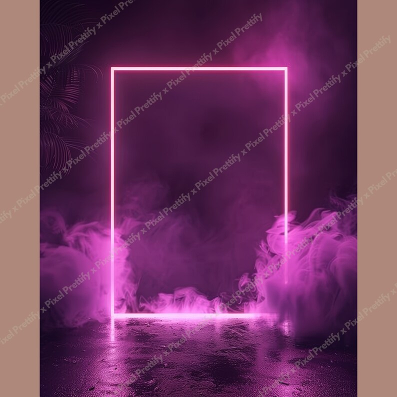 Vibrant Neon Frame Digital Backdrop Set for Stunning Photography - Etsy