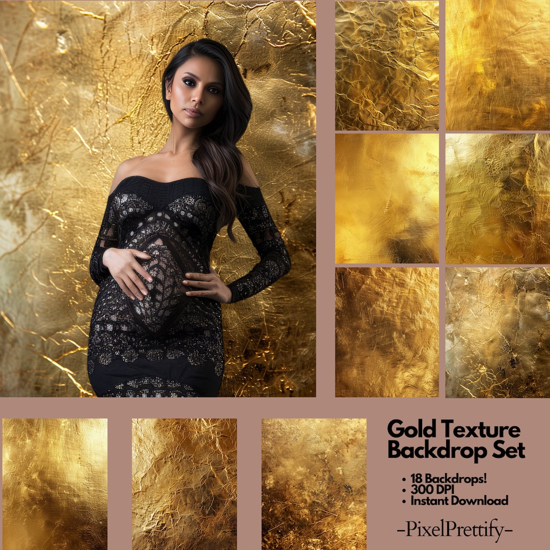 Gold Studio Backdrop - Digital Portrait Background, Instant Download ...