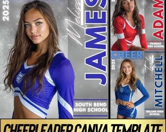 Cheerleader & Dancer Canva Template | Cheer and Dance Banner, Senior ...