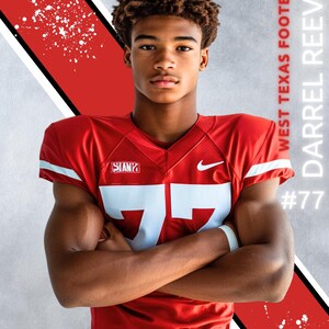 Football Poster Canva Template | Fire Backdrop for Custom Sports ...