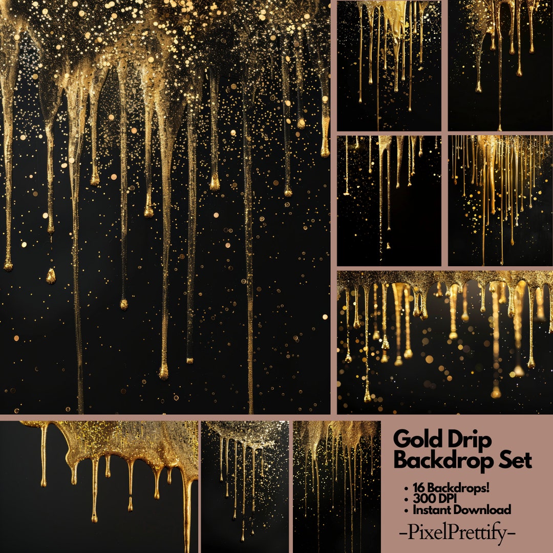 Gold Drip Digital Backdrops, Maternity Backdrop Overlays, Studio ...