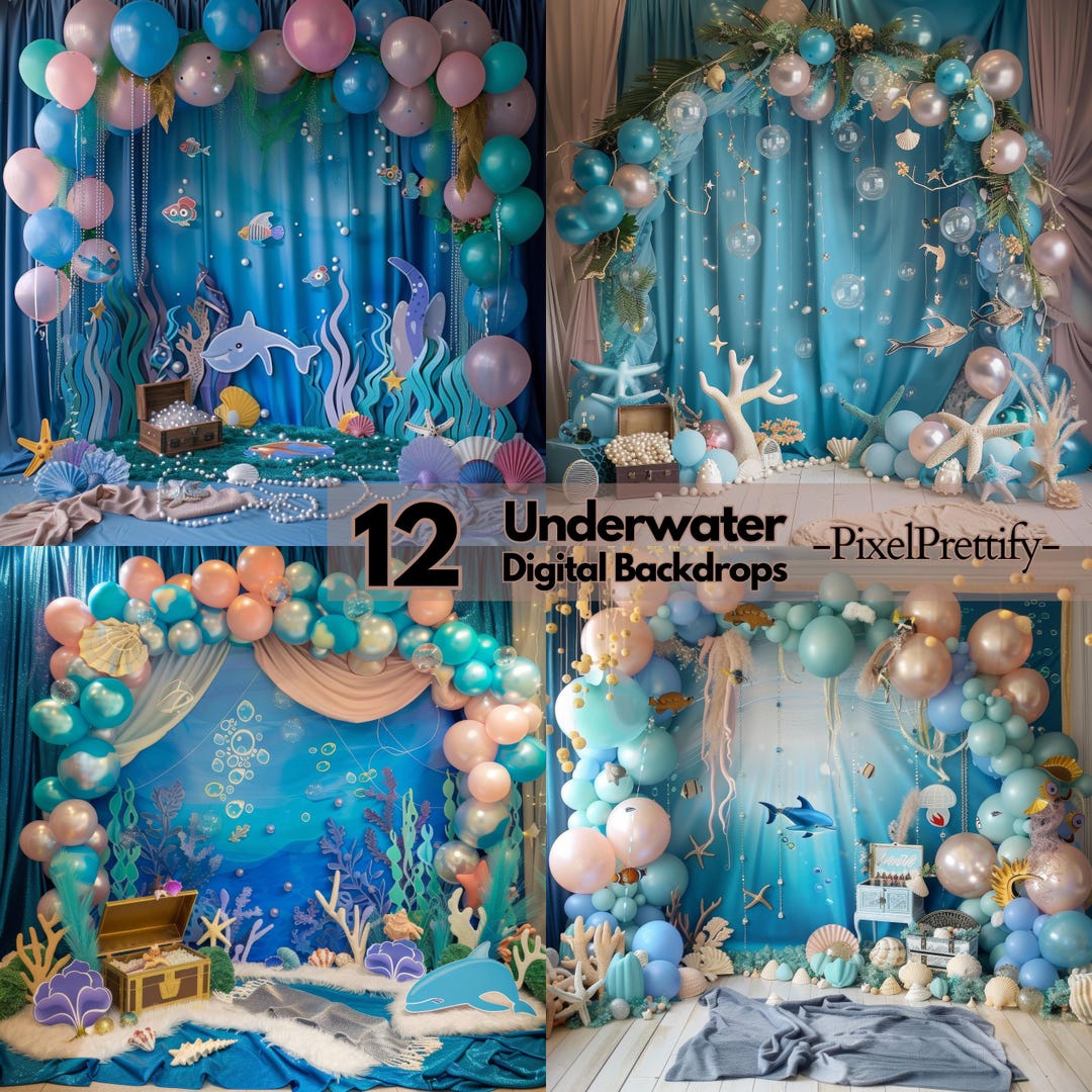 Underwater Digital Backdrops, Underwater Baby Birthday, Photoshop ...