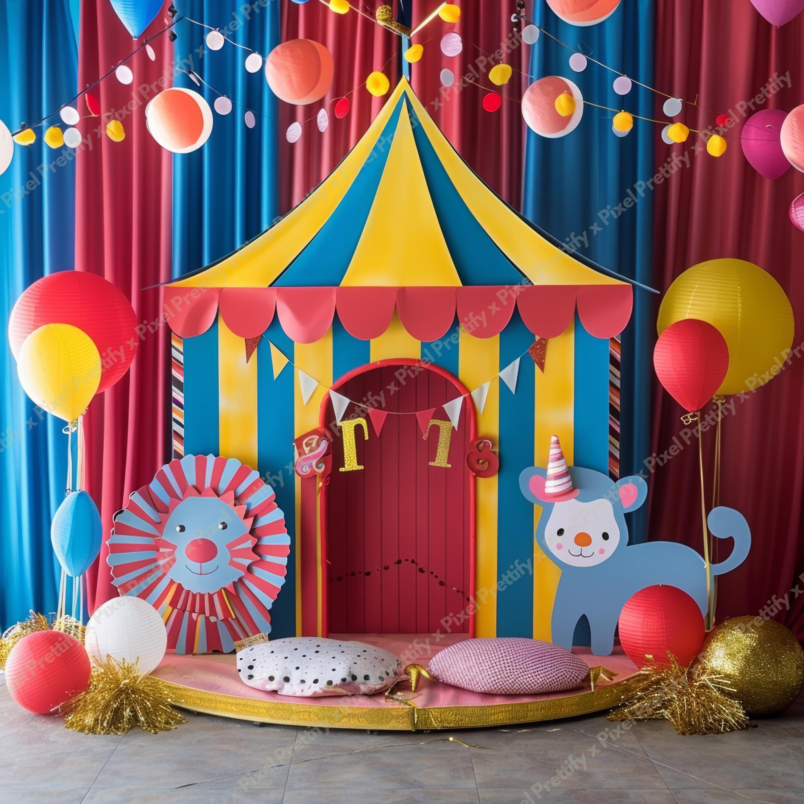Circus Digital Backdrops, Circus Baby Birthday, Photoshop Overlays ...