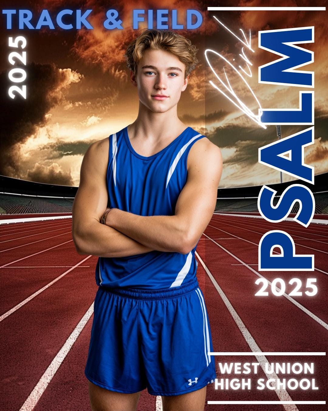 Track and Field Canva Template | Track Background for Senior Sports ...
