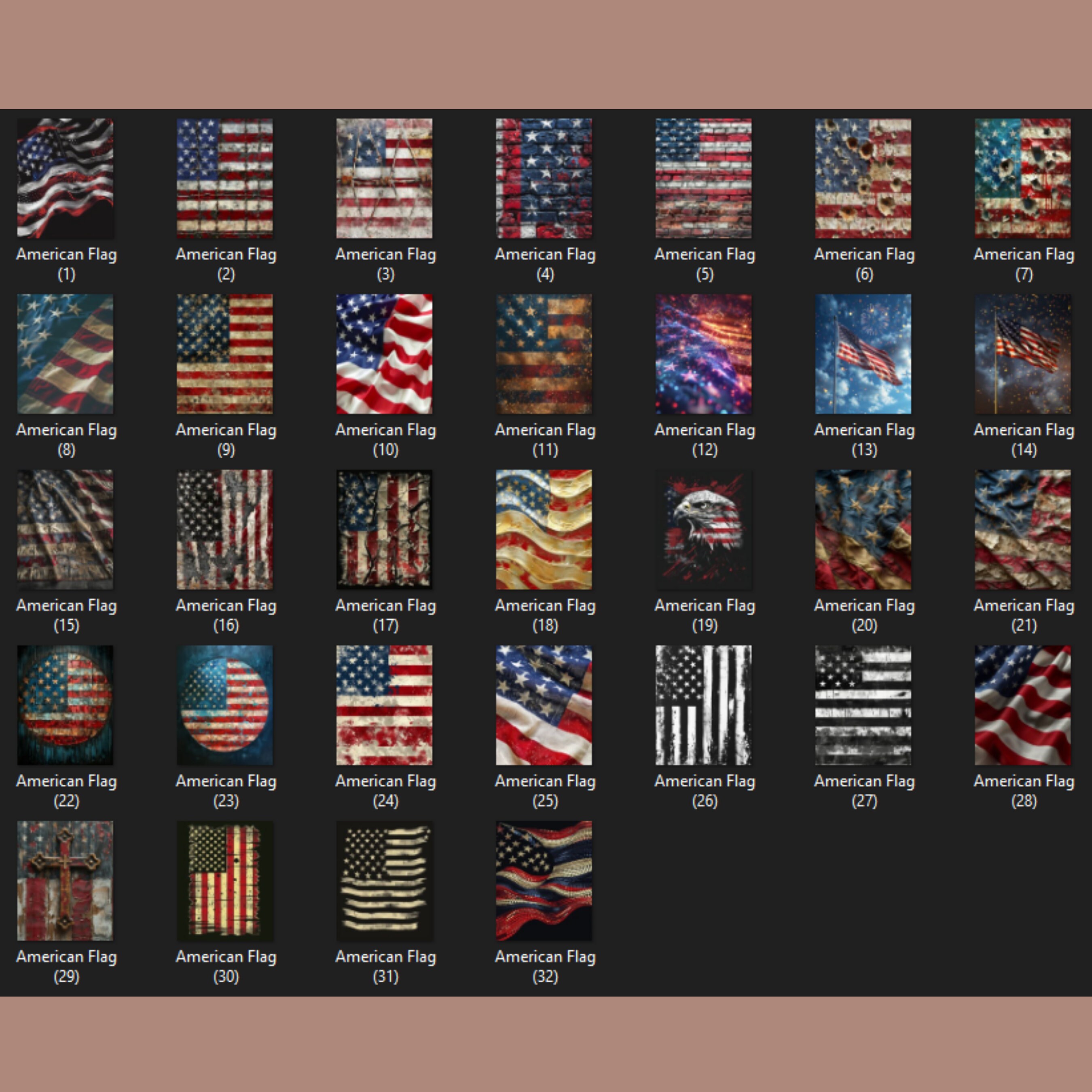 4th of July Digital Backdrops 32 American Flag Backgrounds Independence ...