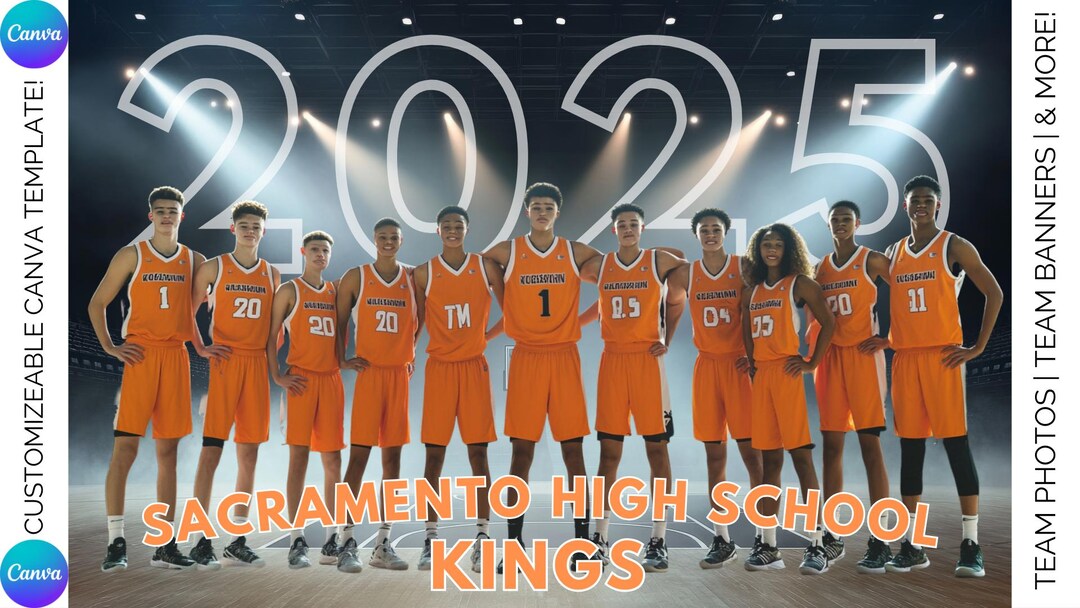 Basketball Team Banner & Poster Canva Template | Digital Basketball ...