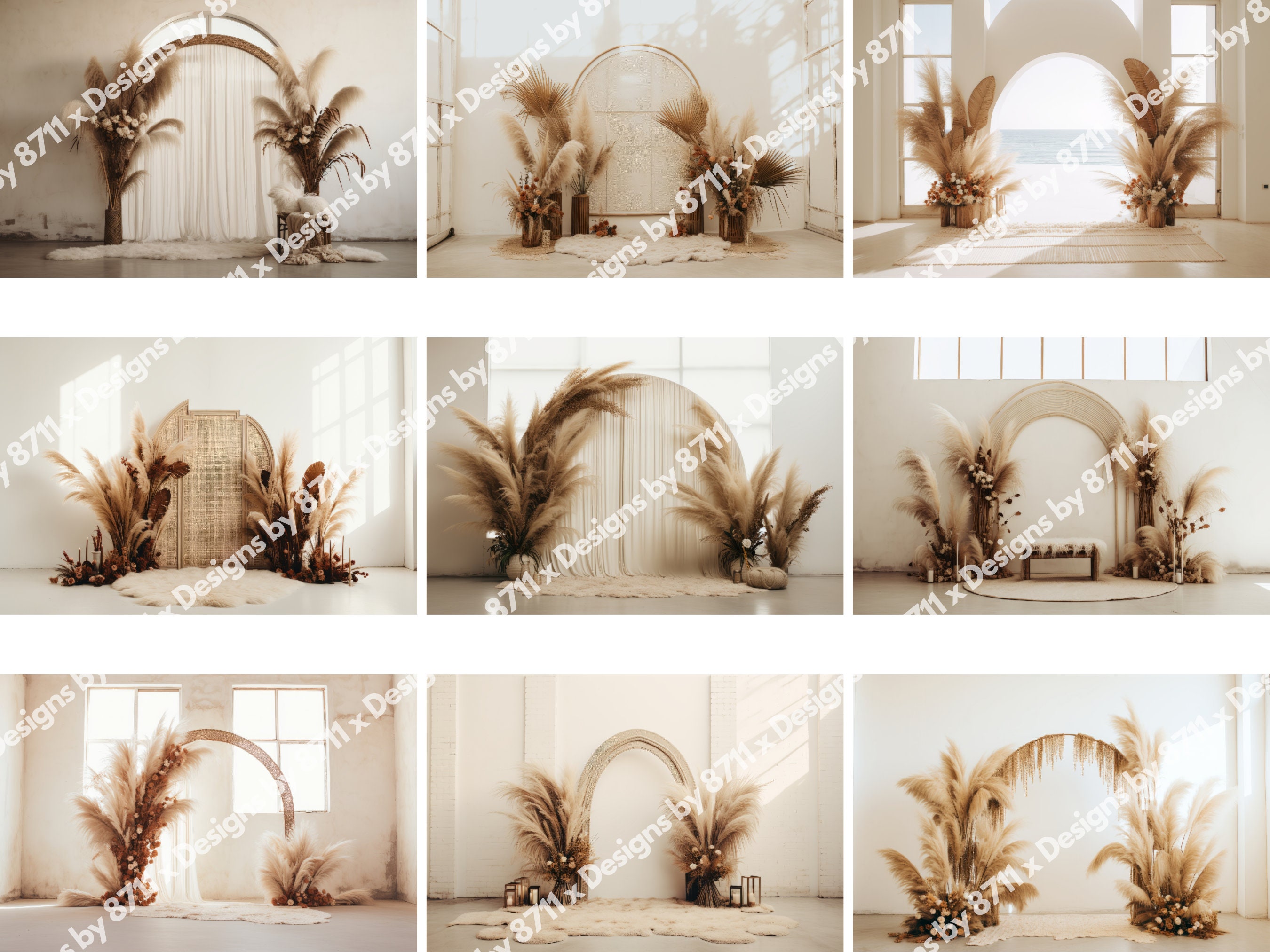 Indoor Boho Digital Backdrop Set, Maternity Backdrop Overlays, Studio ...