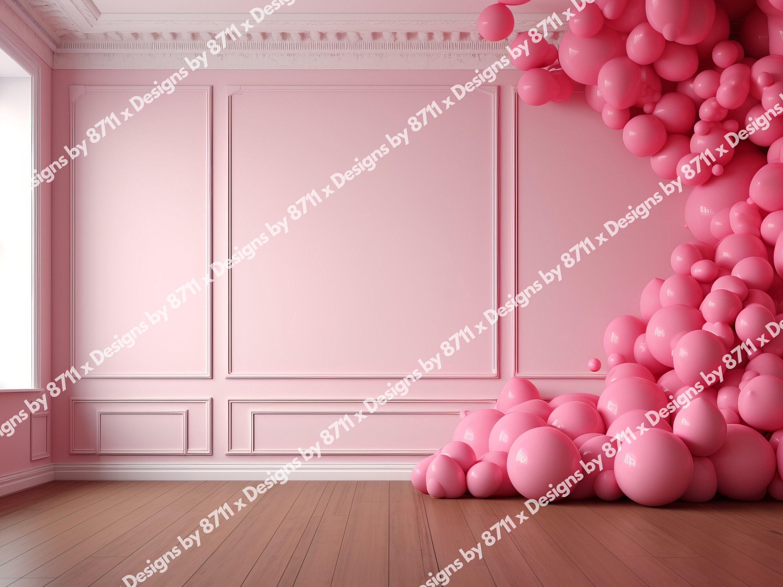 Pink Balloon Digital Maternity Backdrops Backgrounds Studio Art ...