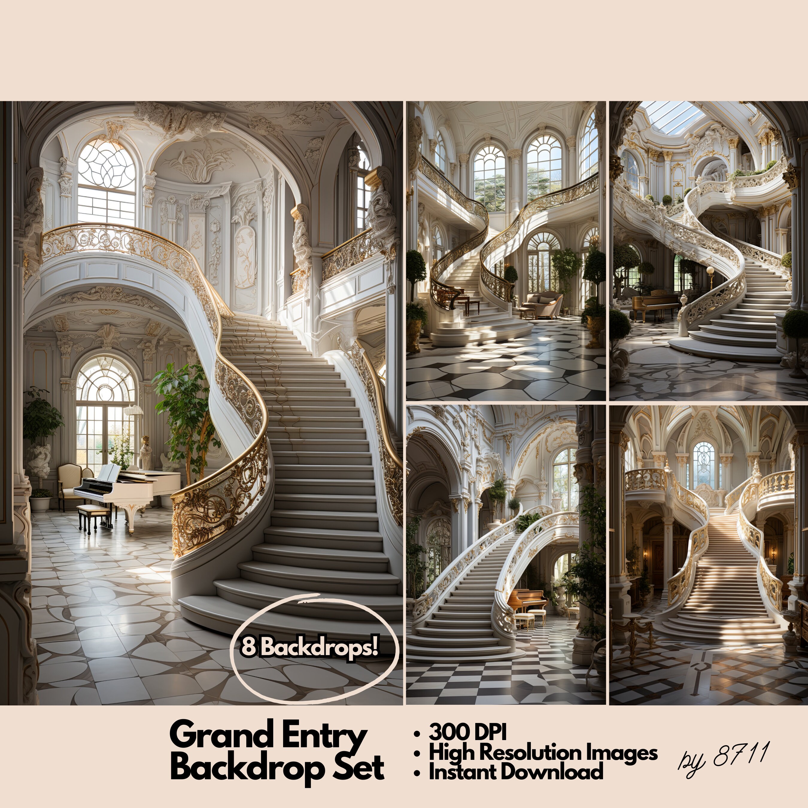 Grand Entry Digital Backdrops Maternity Backdrop Overlays Photography ...