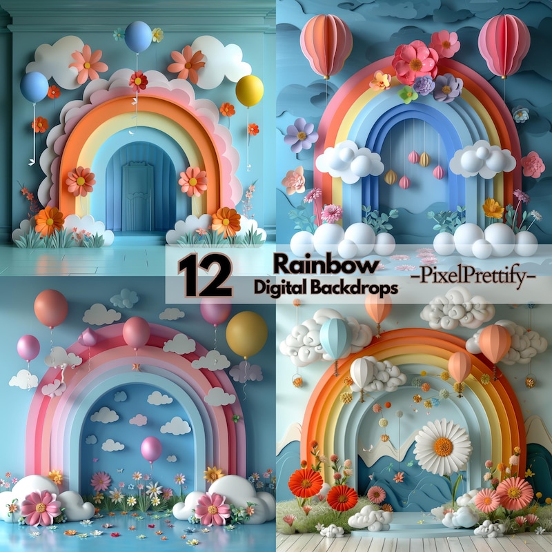 Rainbow Backdrop - Etsy