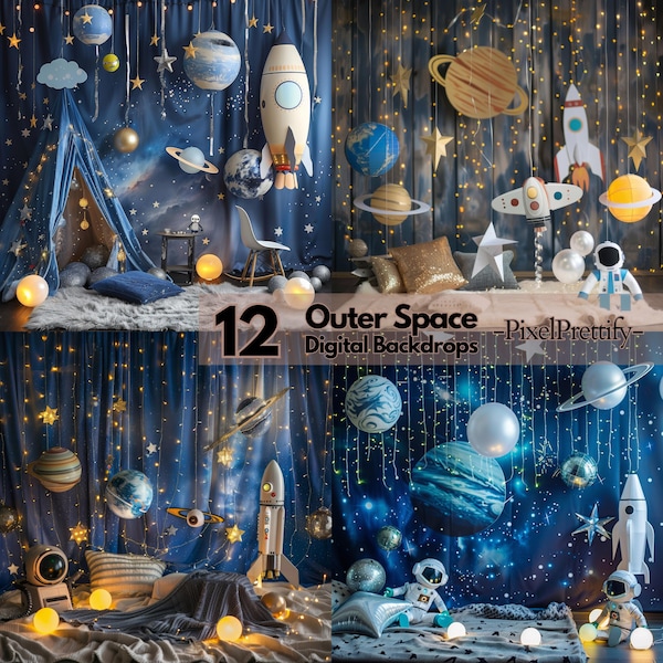 Space Theme Photography Backdrop - Etsy