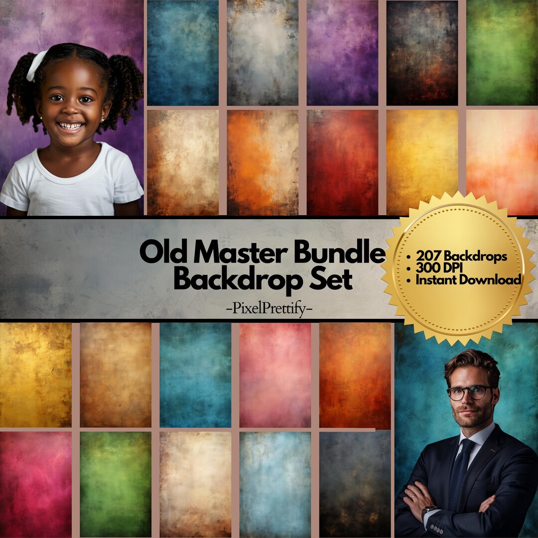 OLD MASTER Bundle Photography Background Backdrop, Vertical Portrait ...
