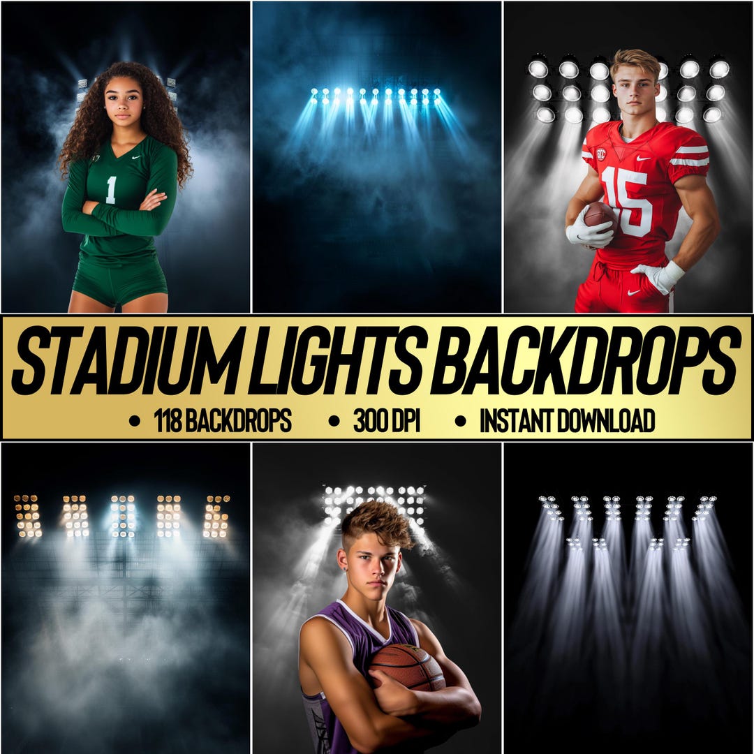 Friday Night Light Overlays, Stadium Light Backdrop Overlays, Sports ...