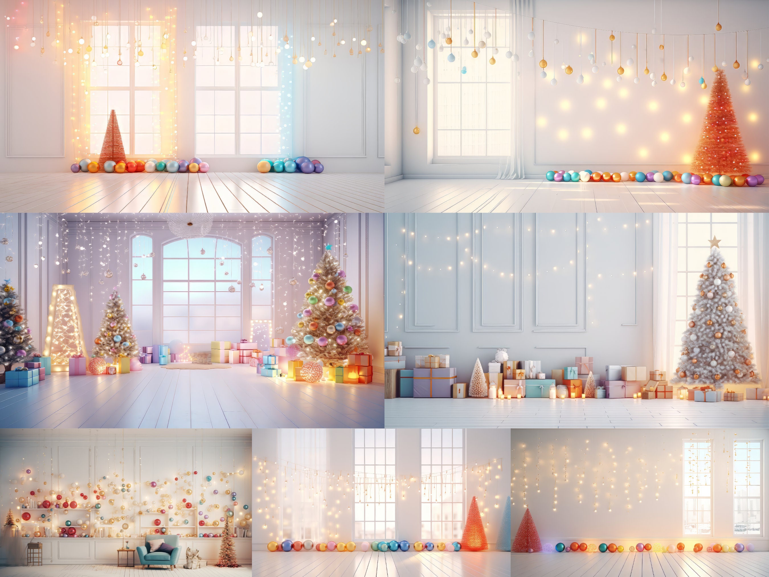 Christmas Lights Digital Backdrops Christmas Backdrop - Etsy