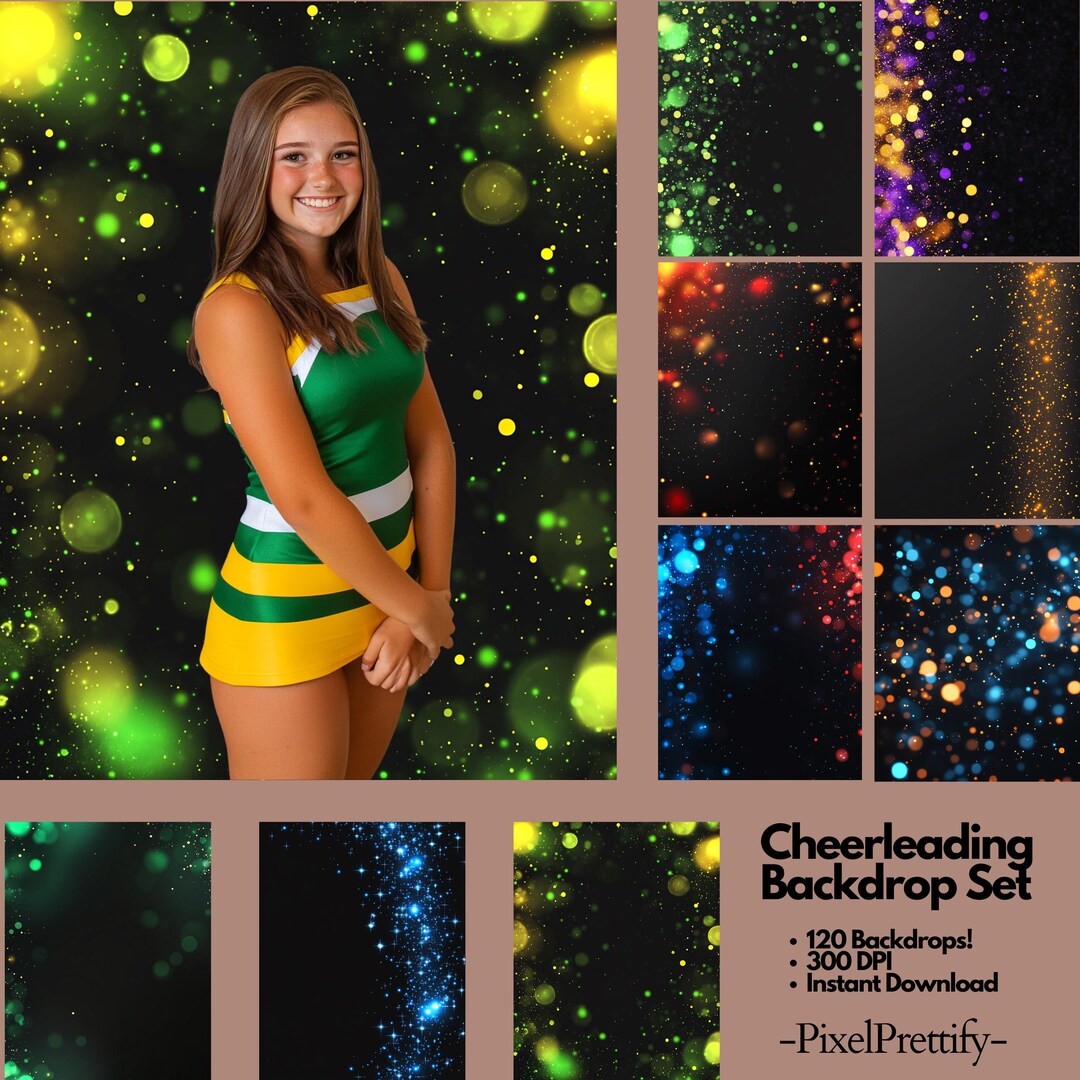 120 Cheerleader Digital Backdrops for Sports Photography | Cheer ...