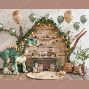 Dinosaur Adventure Digital Backdrop, Tyrannosaurus Rex Photo Prop, Kid ...