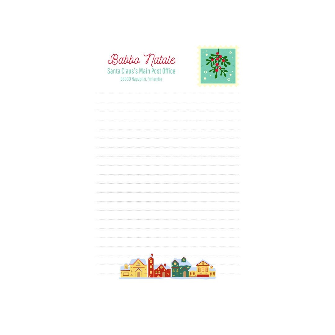 Printable Template for Letter to Santa Claus A4 Format - Etsy Finland