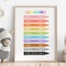 Spanish Crayon Colors Poster Educational Print Kids Homeschool ...