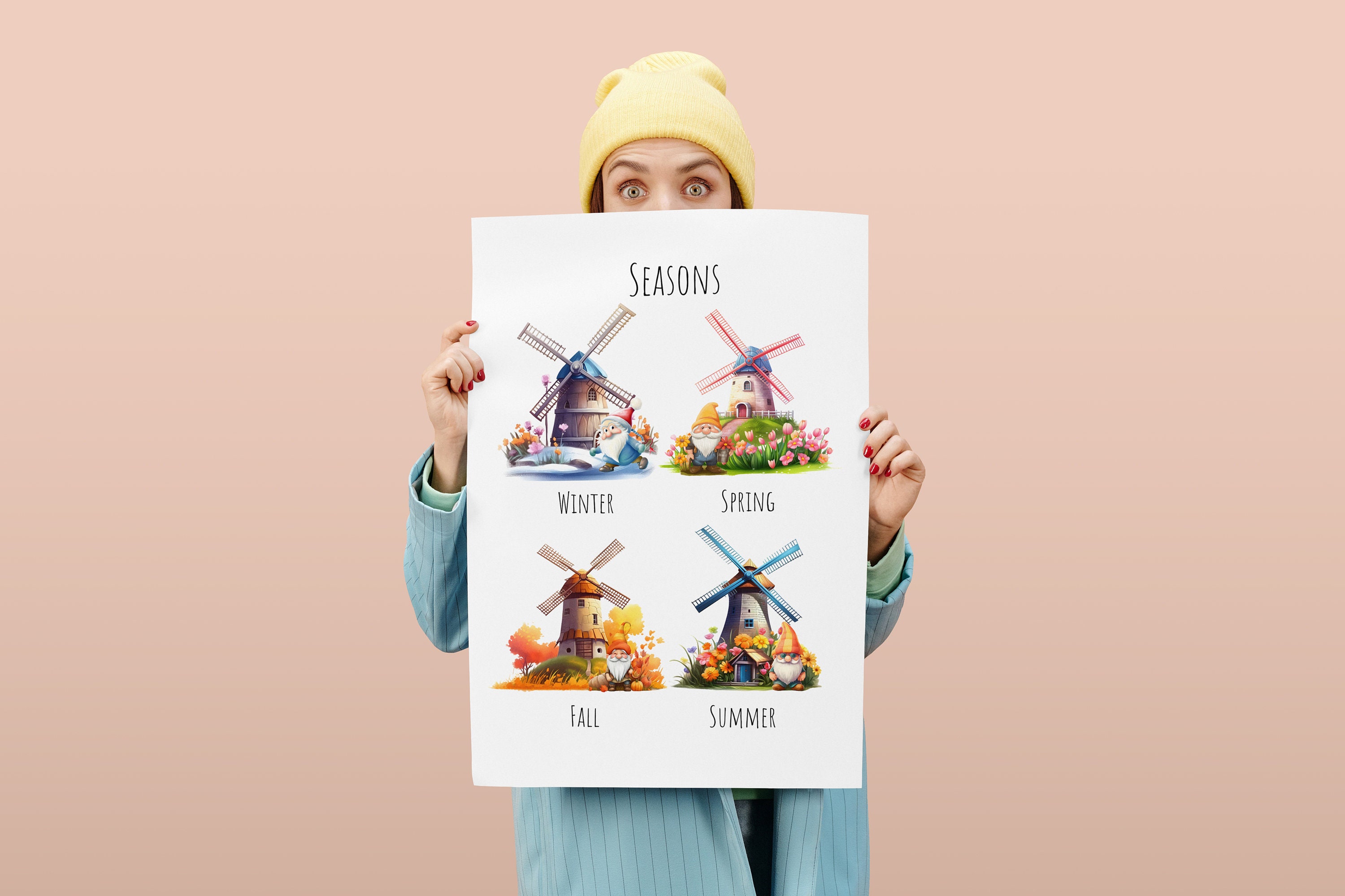 Seasons Poster Educational-5 Sizes, PDF, JPG, PNG Homeschool Printable ...