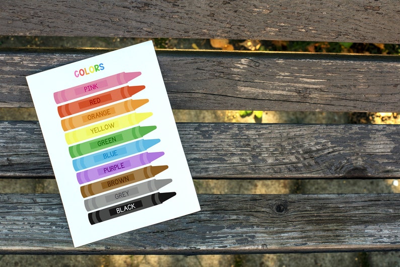 Crayon Colors Poster Educational Print Kid Homeschool Printable ...