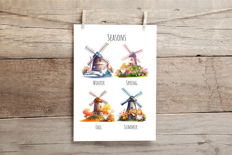Seasons Poster Educational-5 Sizes, PDF, JPG, PNG Homeschool Printable ...