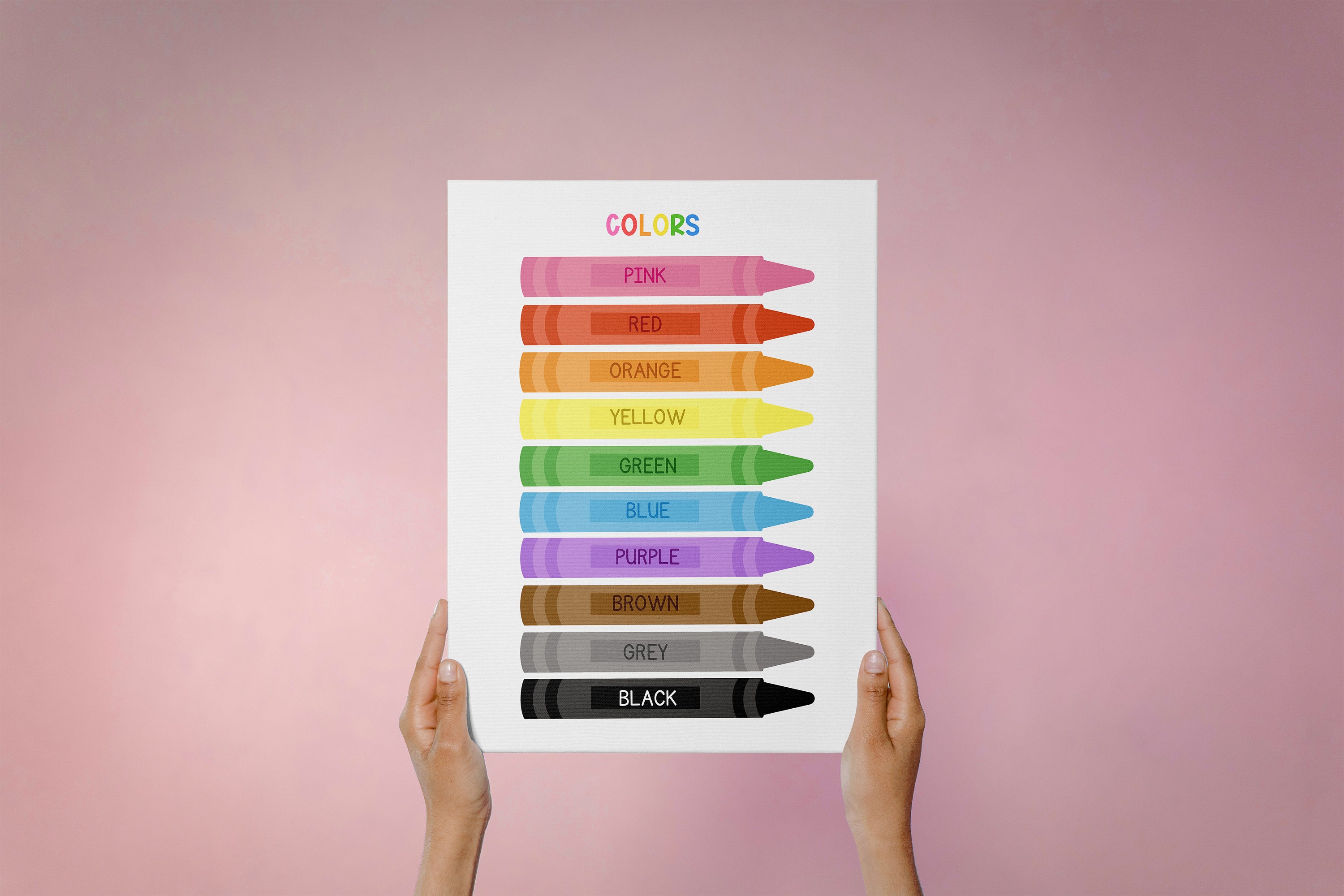 Crayon Colors Poster Educational Print Kid Homeschool Printable ...