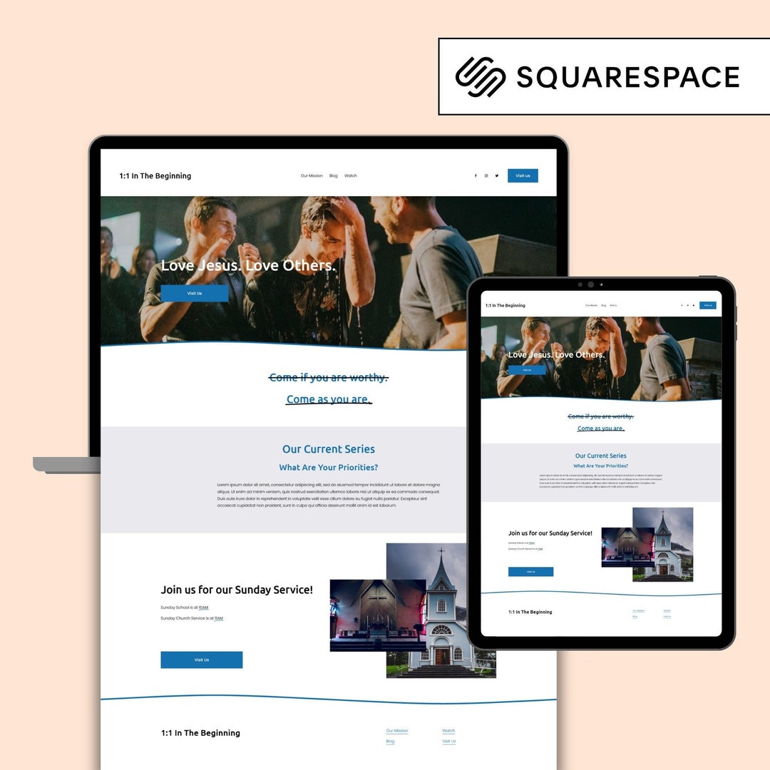 Squarespace 7.1 Website Template for Church, Theme Design, Jesus Christ ...