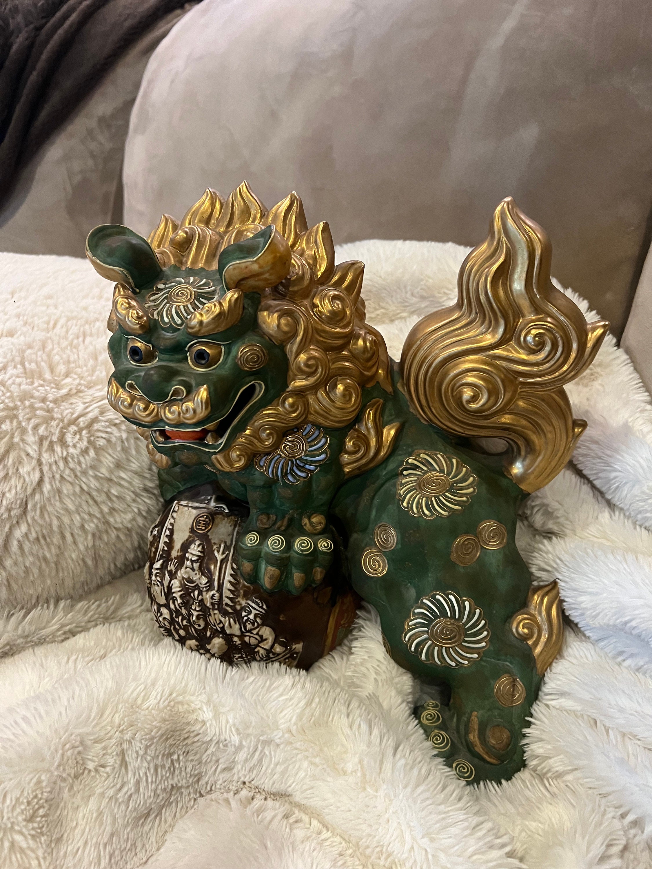 Vintage Kutani Japanese Green Foo Dog Shishi Temple Lion Showa - Etsy