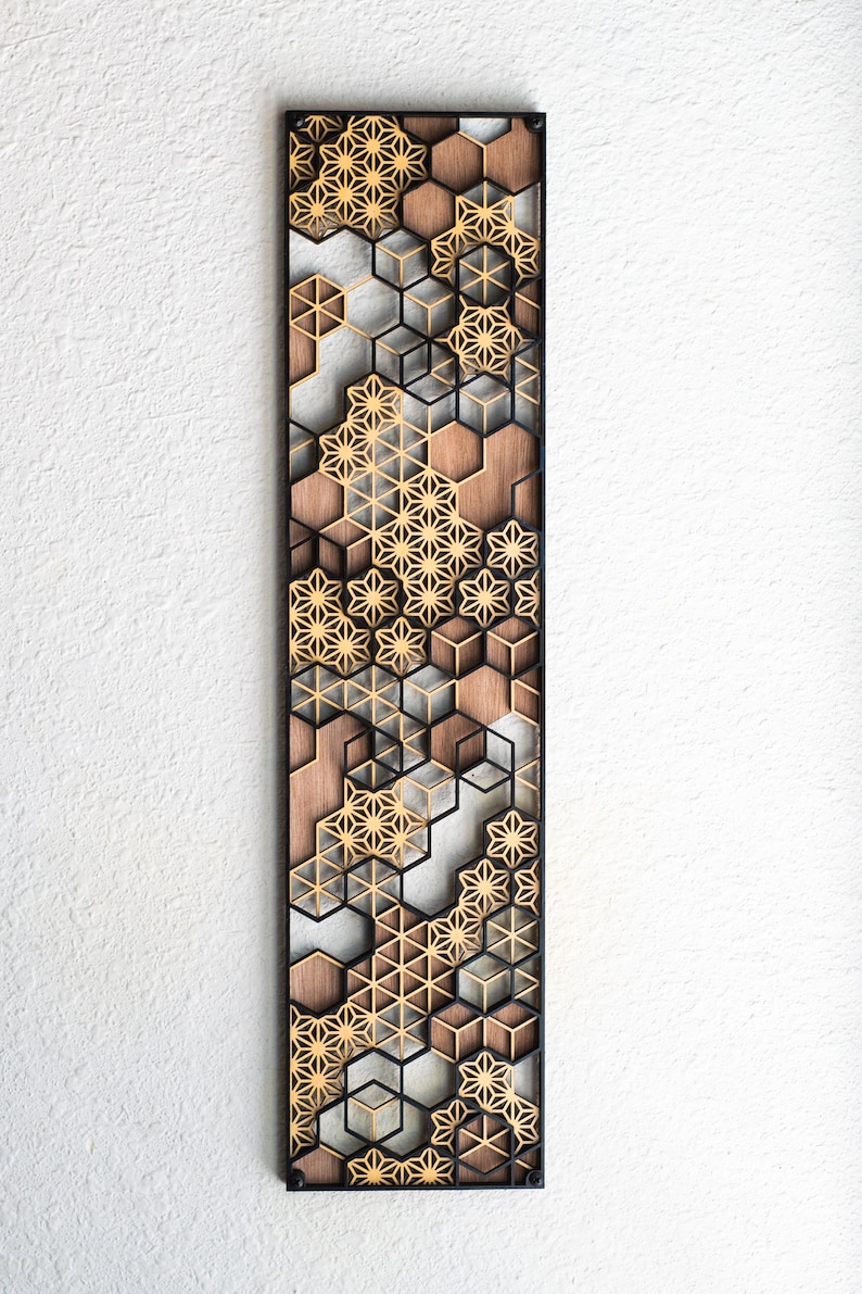 Kumitech Panel 5.5"x23" | Multi-layer 3D Wooden Laser Cut Wall Art ...