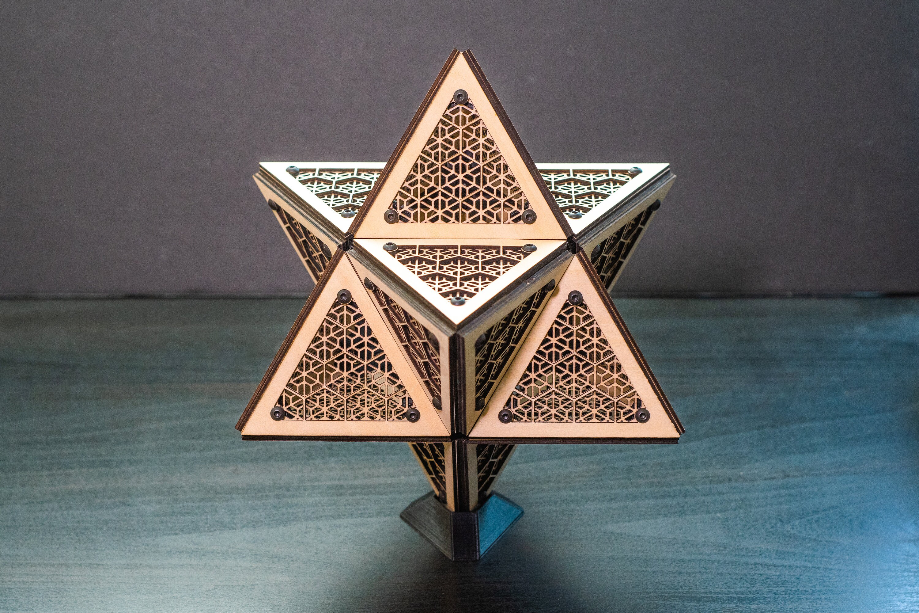 Merkaba Bishamon Model Kit Sculpture, Sacred Geometry Decor, Laser Cut ...