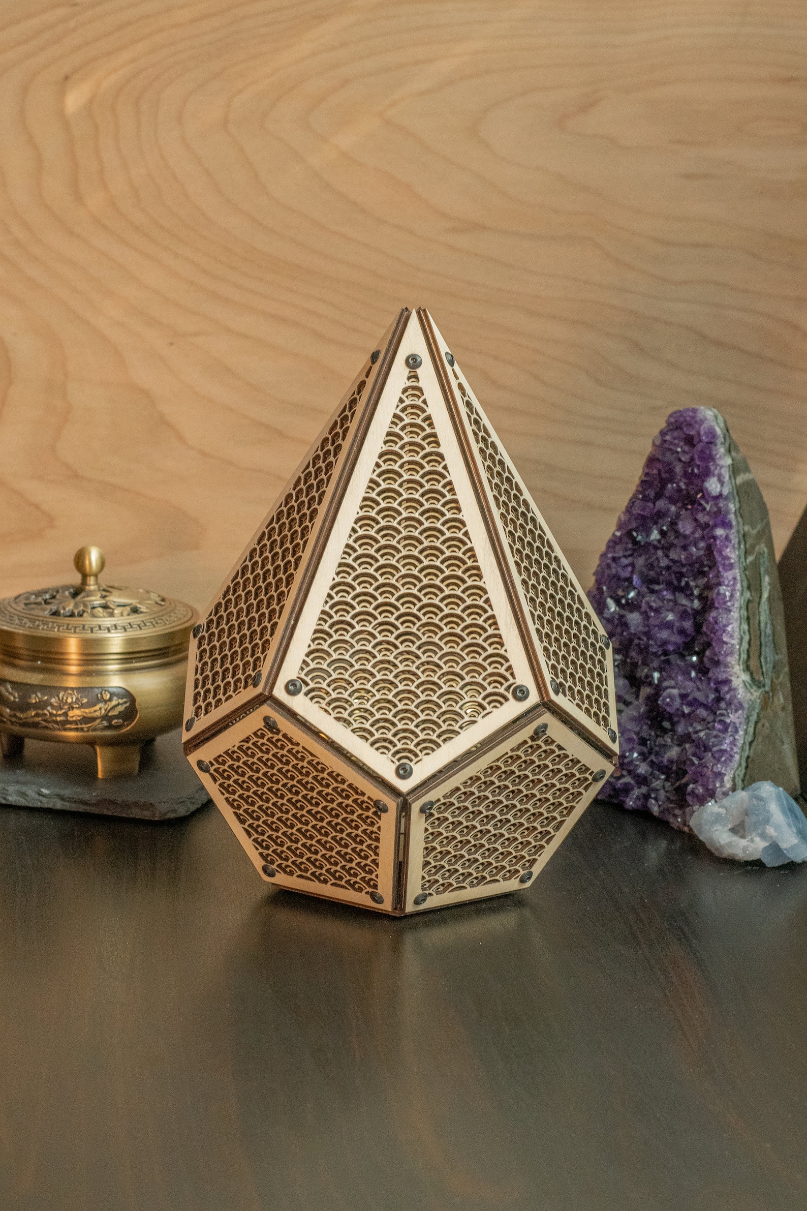 Polyhedron Seigaiha Model Kit Sculpture, Sacred Geometry Decor, Laser ...