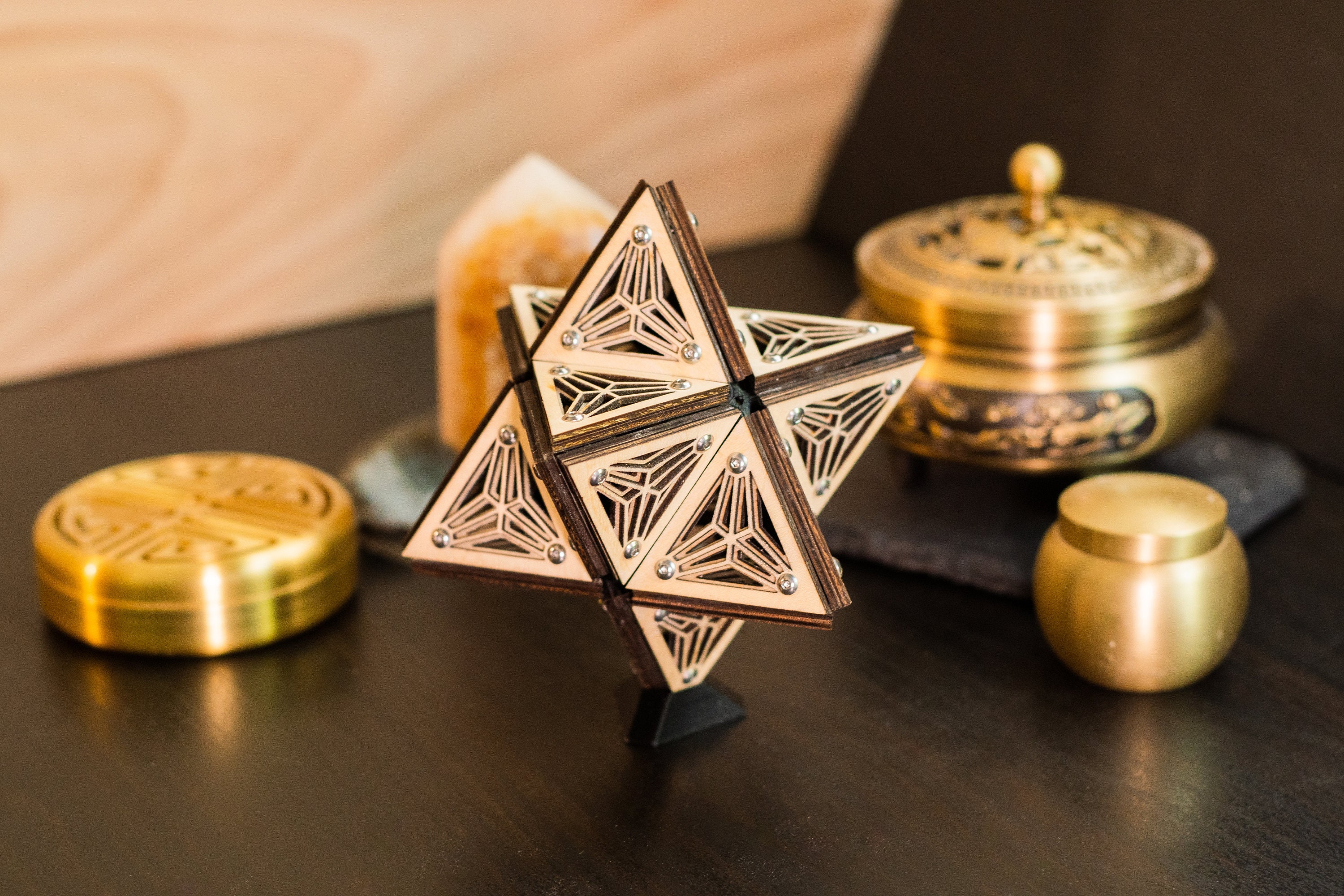 Mini Merkaba Trinity Model Kit Sculpture, Sacred Geometry Decor, Laser ...