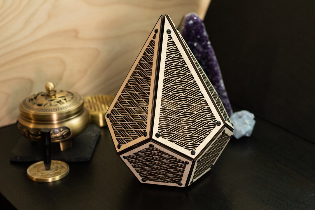 Polyhedron Kuzushi Model Kit Sculpture, Sacred Geometry Decor, Laser ...
