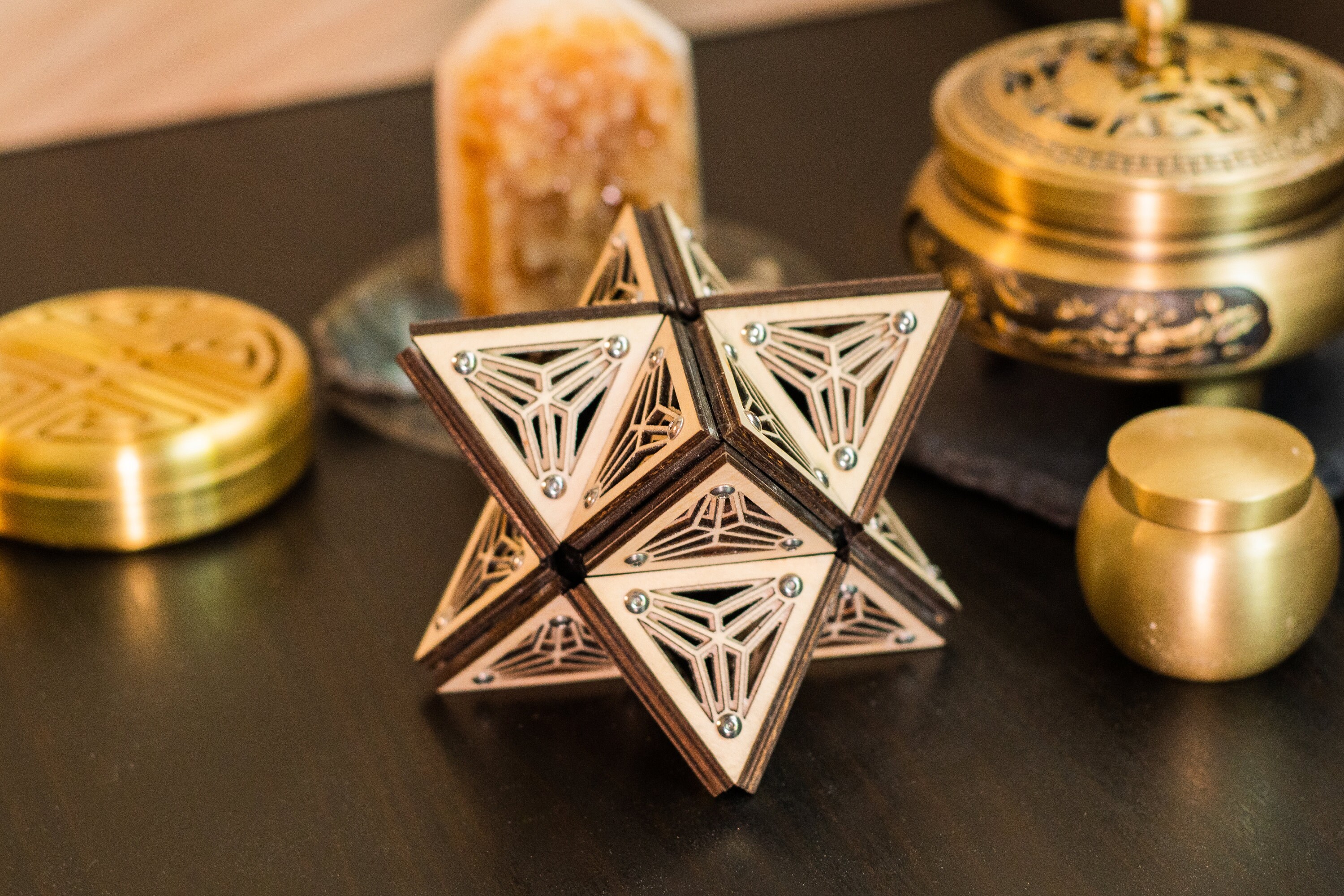 Mini Merkaba Trinity Model Kit Sculpture, Sacred Geometry Decor, Laser ...