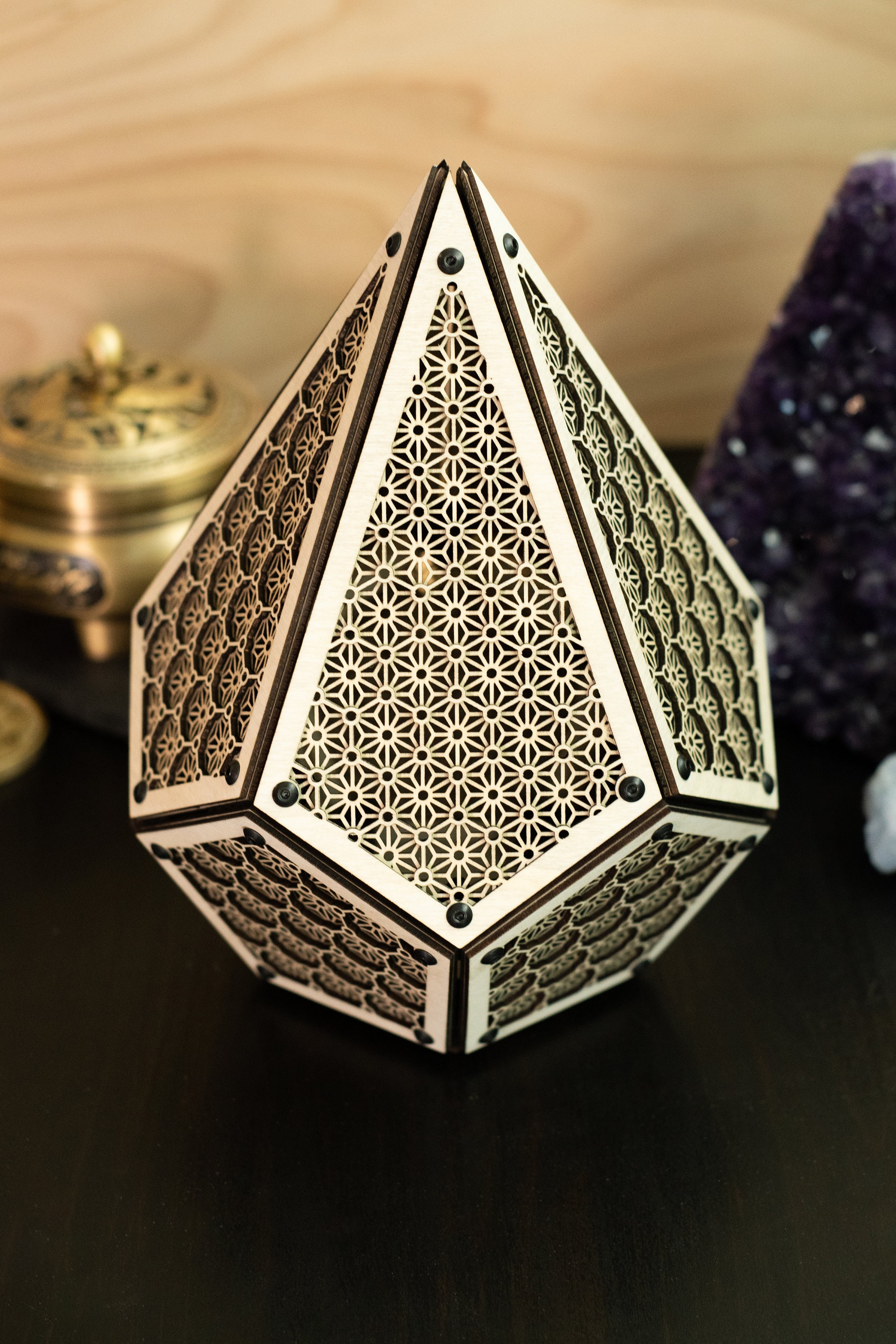 Polyhedron Dot Asanoha Model Kit Sculpture, Sacred Geometry Decor ...