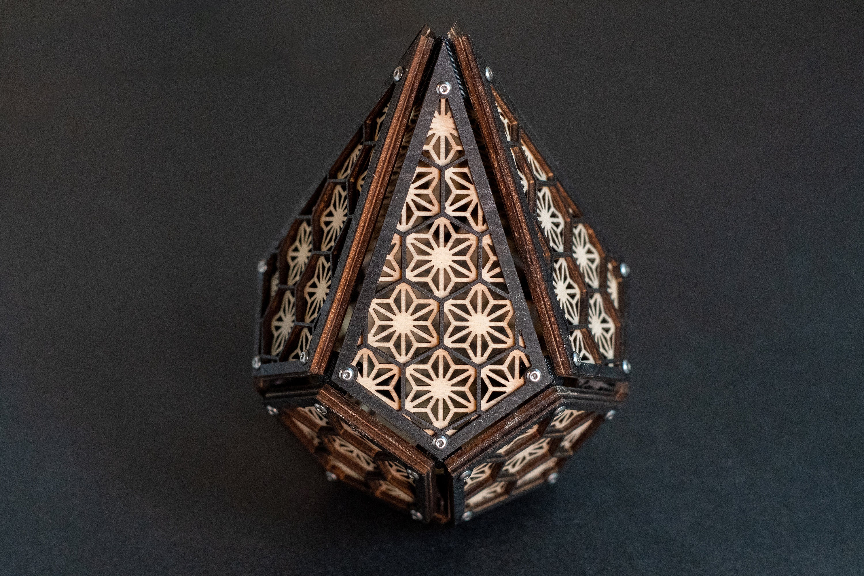 Mini Polyhedron Asanoha Model Kit Sculpture, Sacred Geometry Decor, Laser Cut Ornament, Kumiko ...