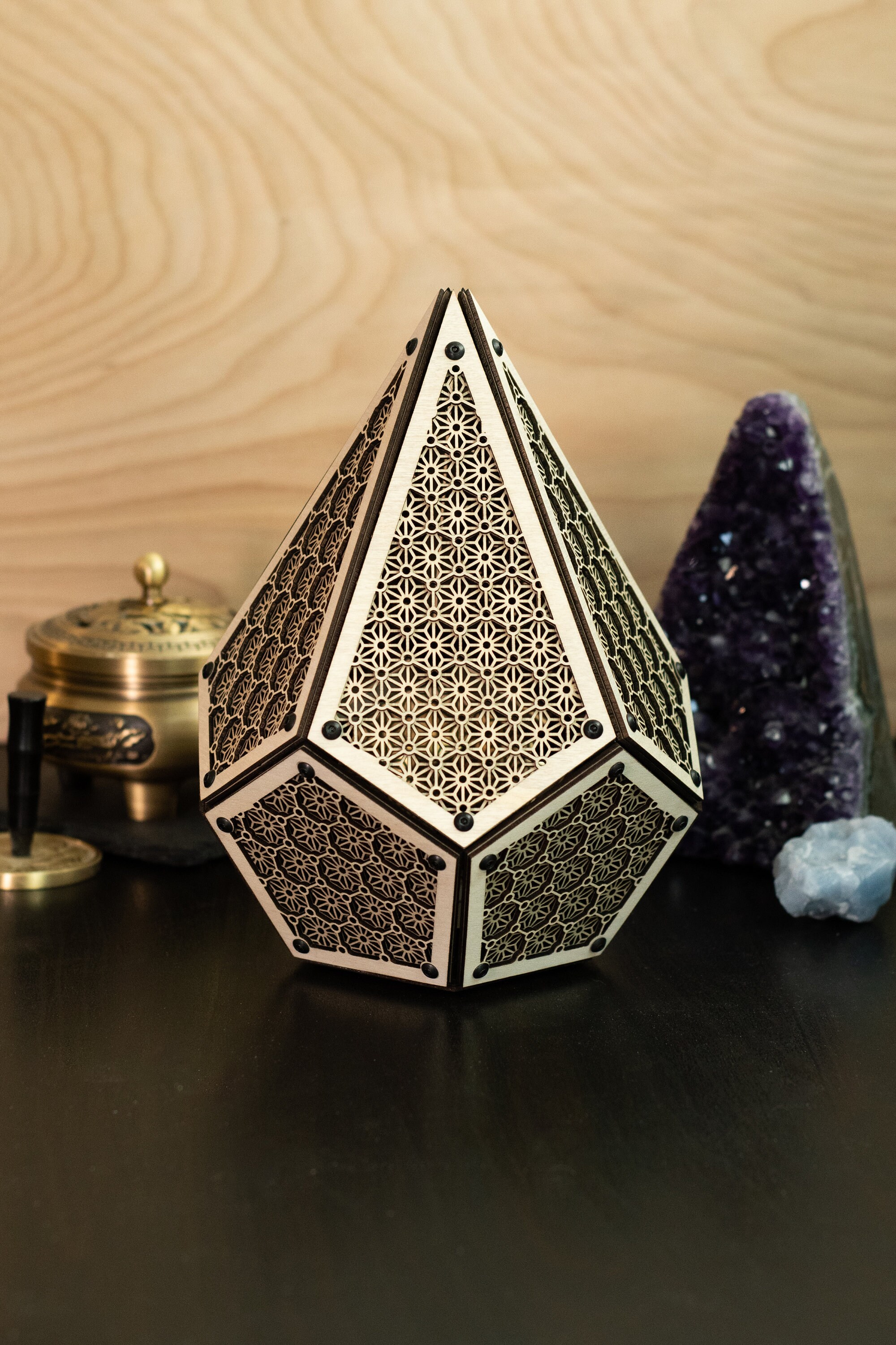 Polyhedron Dot Asanoha Model Kit Sculpture, Sacred Geometry Decor ...