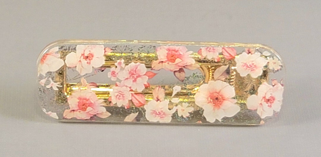 Barrette Light Pink and White Flowers - Etsy