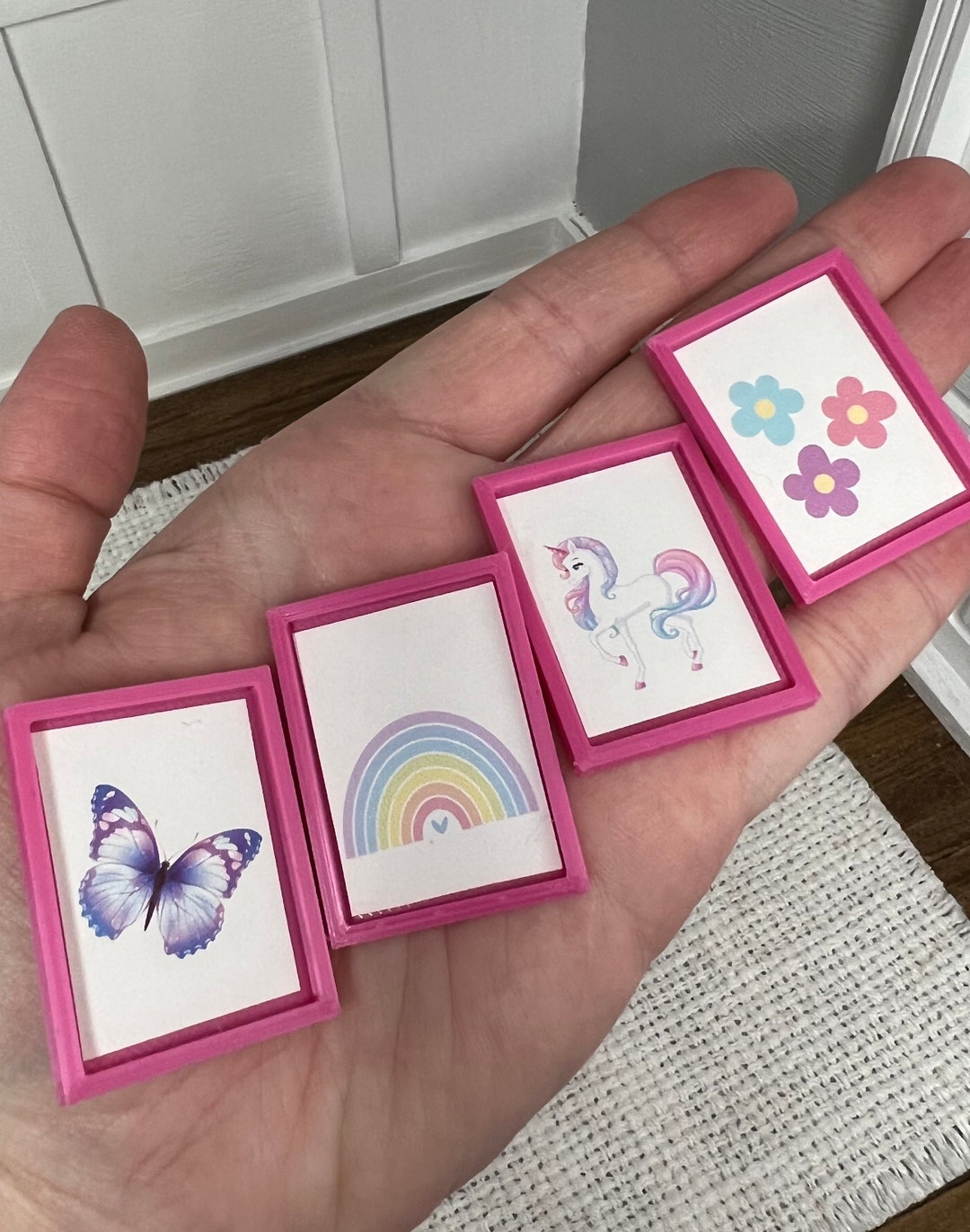 Pink Dollhouse Picture Frames-set of 4 (1:12 Scale) - Etsy