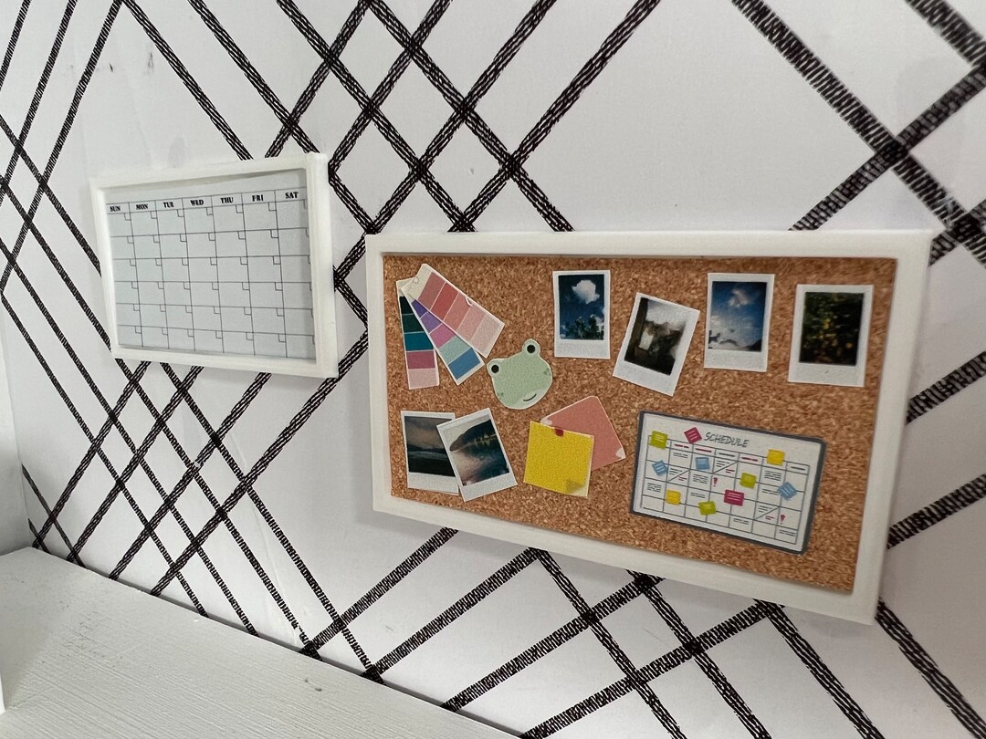 Dollhouse Cork Board & Whiteboard (1:12 Scale) - Etsy