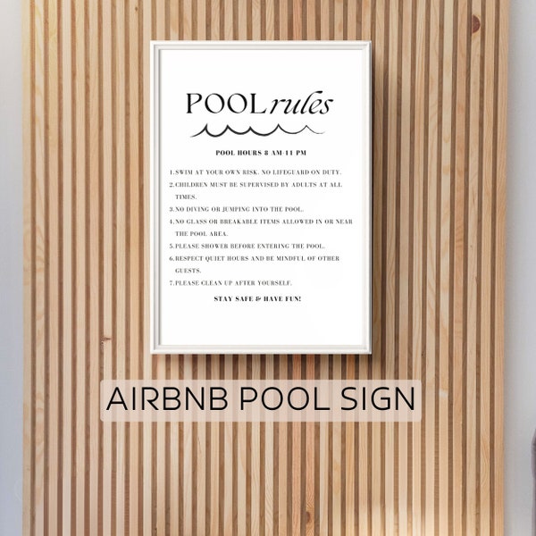Pool Rules - Etsy