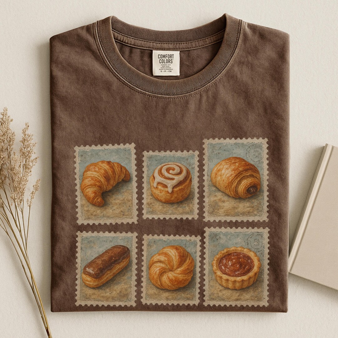 Pastry Stamps Shirt, Pastries Stamp Collection Shirt, Vintage Stamps ...