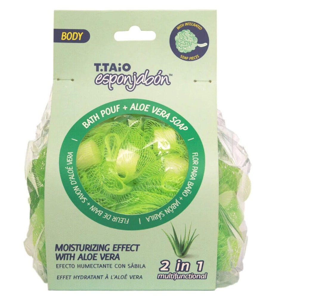 Esponjabon Bath Pouf + Soap Aloe Vera - Moisturizing Effect All Skin ...