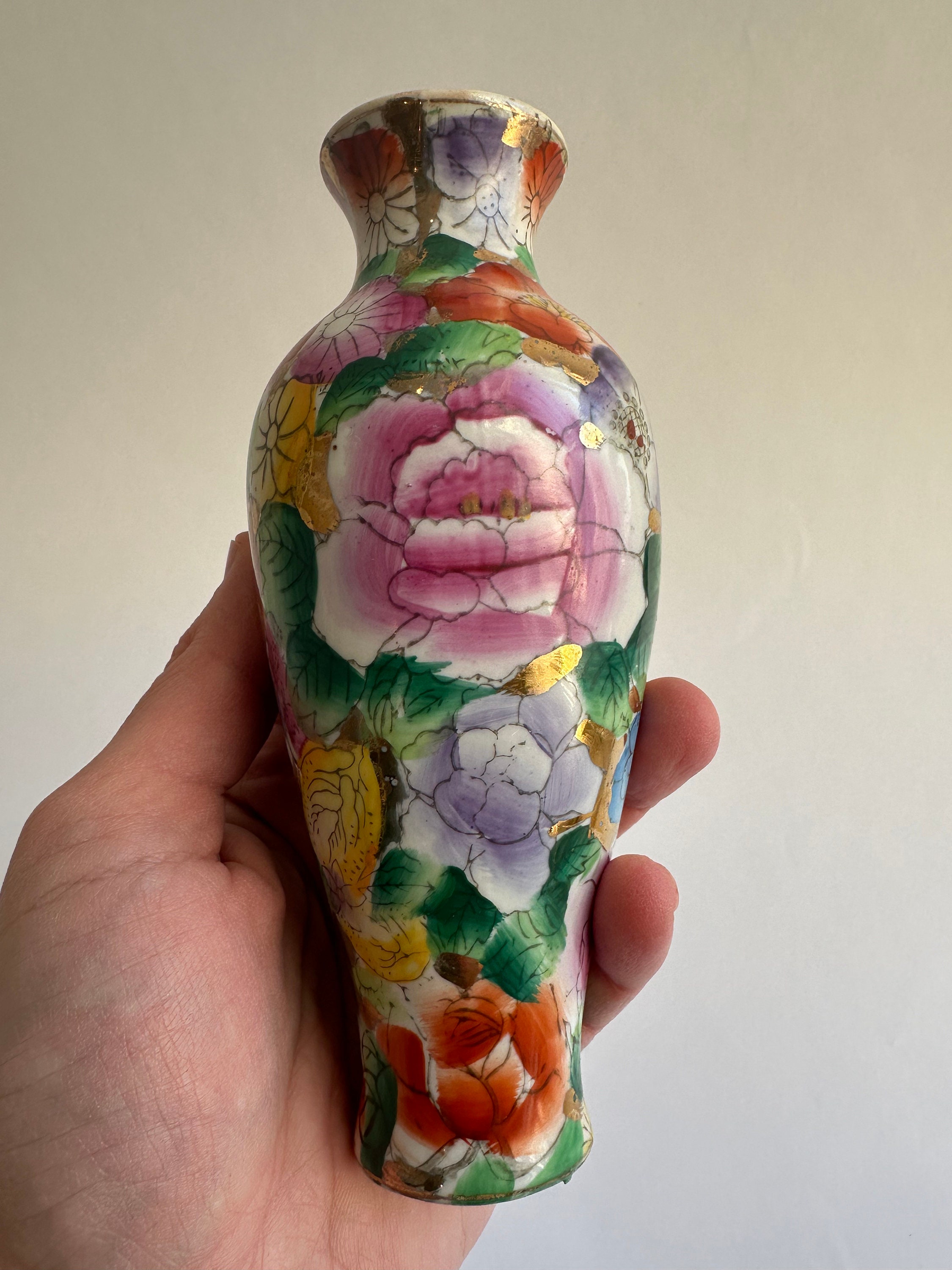 Vintage Chinese Hand Painted Vase - Etsy