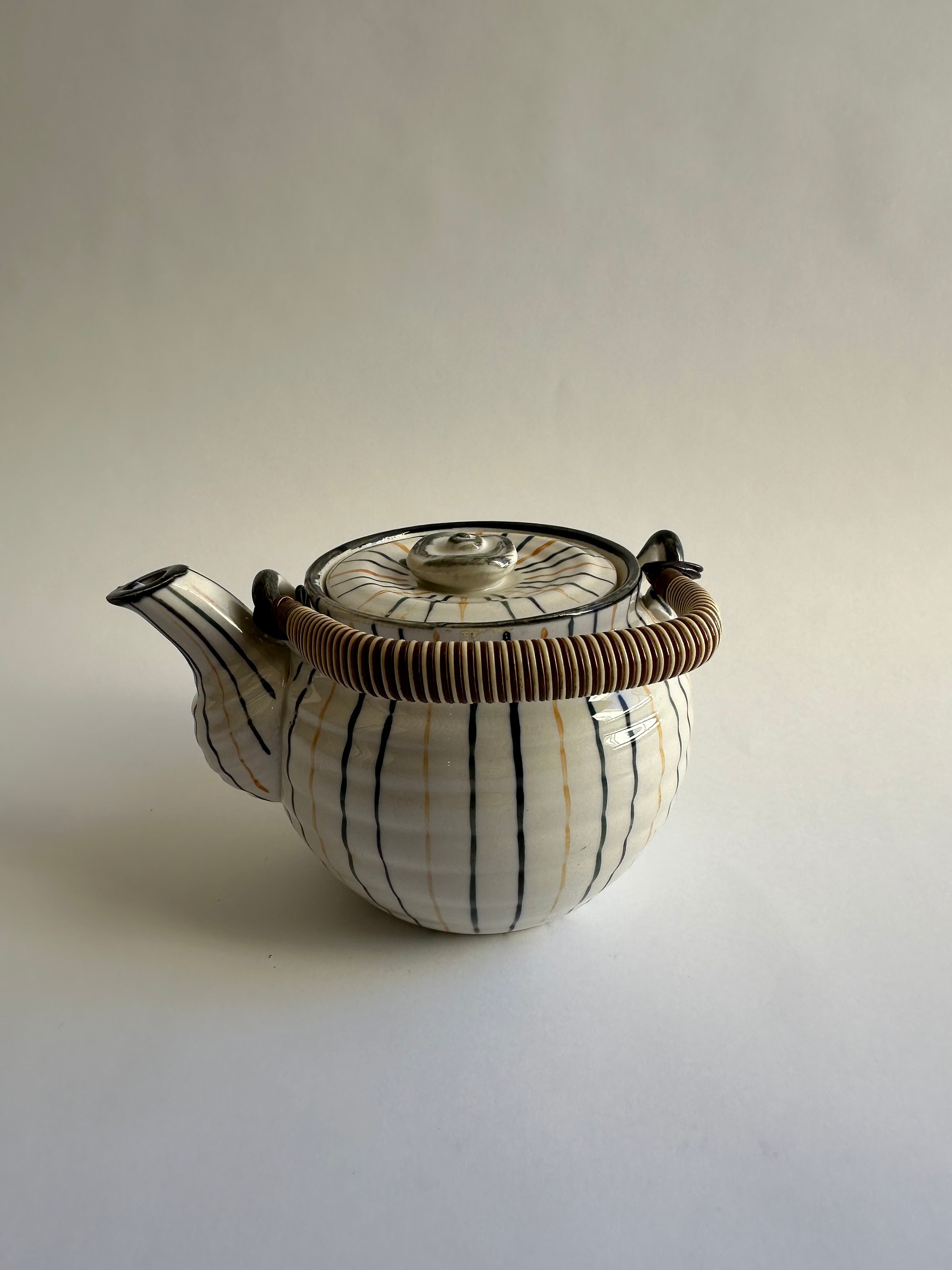 Vintage Japanese Small Teapot With Stripe Pattern - Etsy