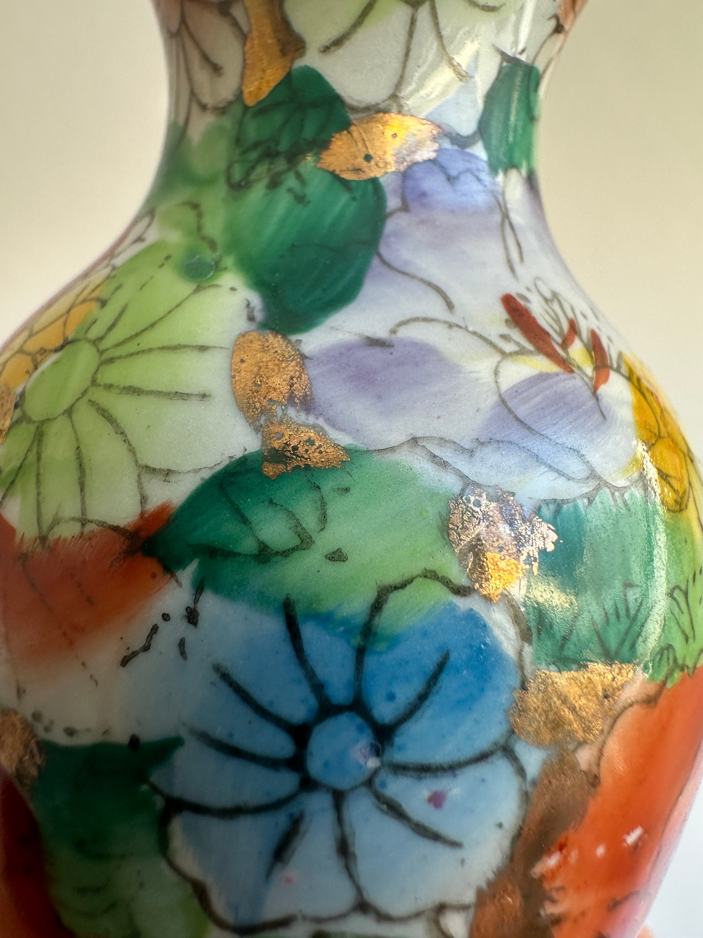Vintage Chinese Hand Painted Vase - Etsy